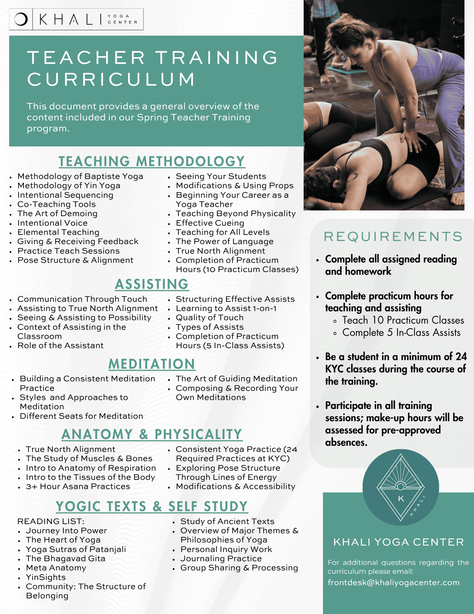 Yoga Teacher Training Curriculum